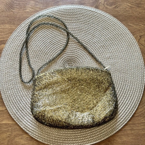 Delill | Bags | Delill Gold Beaded Satin Rayon Purse Bag Vintage ...